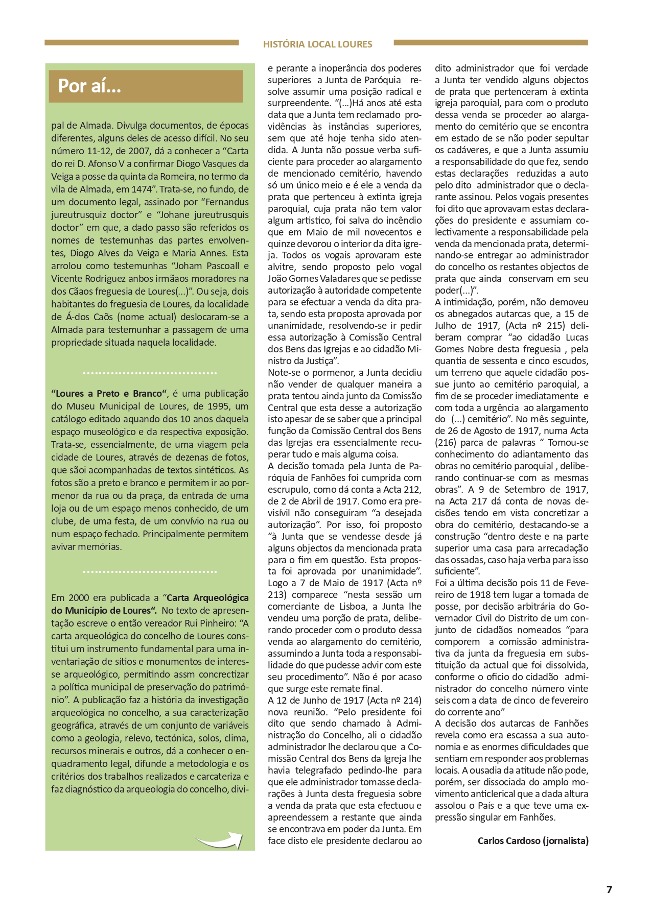 Cemitério Paroquial de Fanhões – há precisamente 100 anos, foram ...